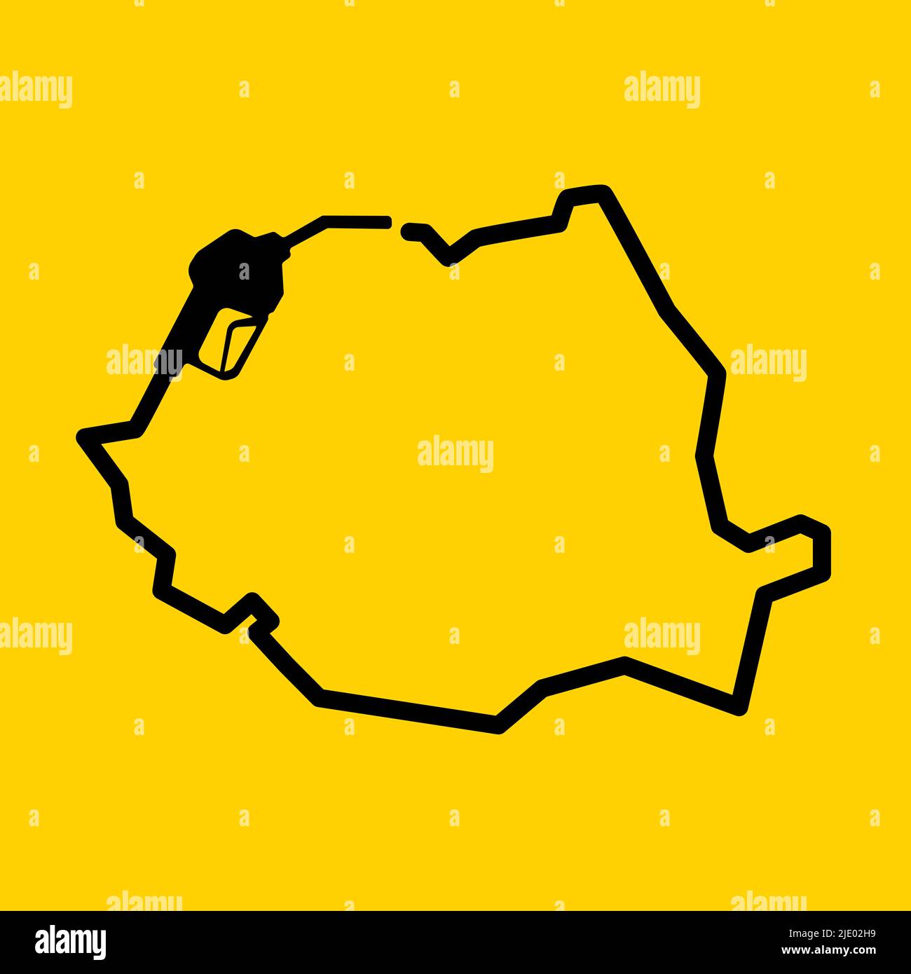 Outline map of romania made from a petrol gas pump Stock Vector Image ...