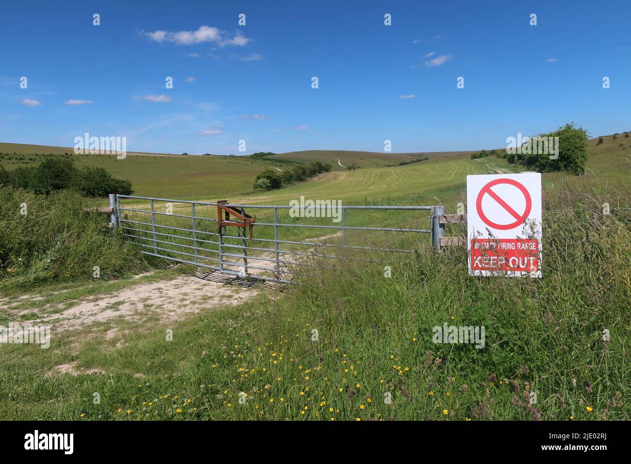 military firing range keep out sign. Wessex ridgeway. Edge of Salisbury ...