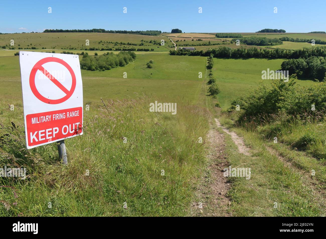 military firing range keep out sign. Wessex ridgeway. Edge of Salisbury ...
