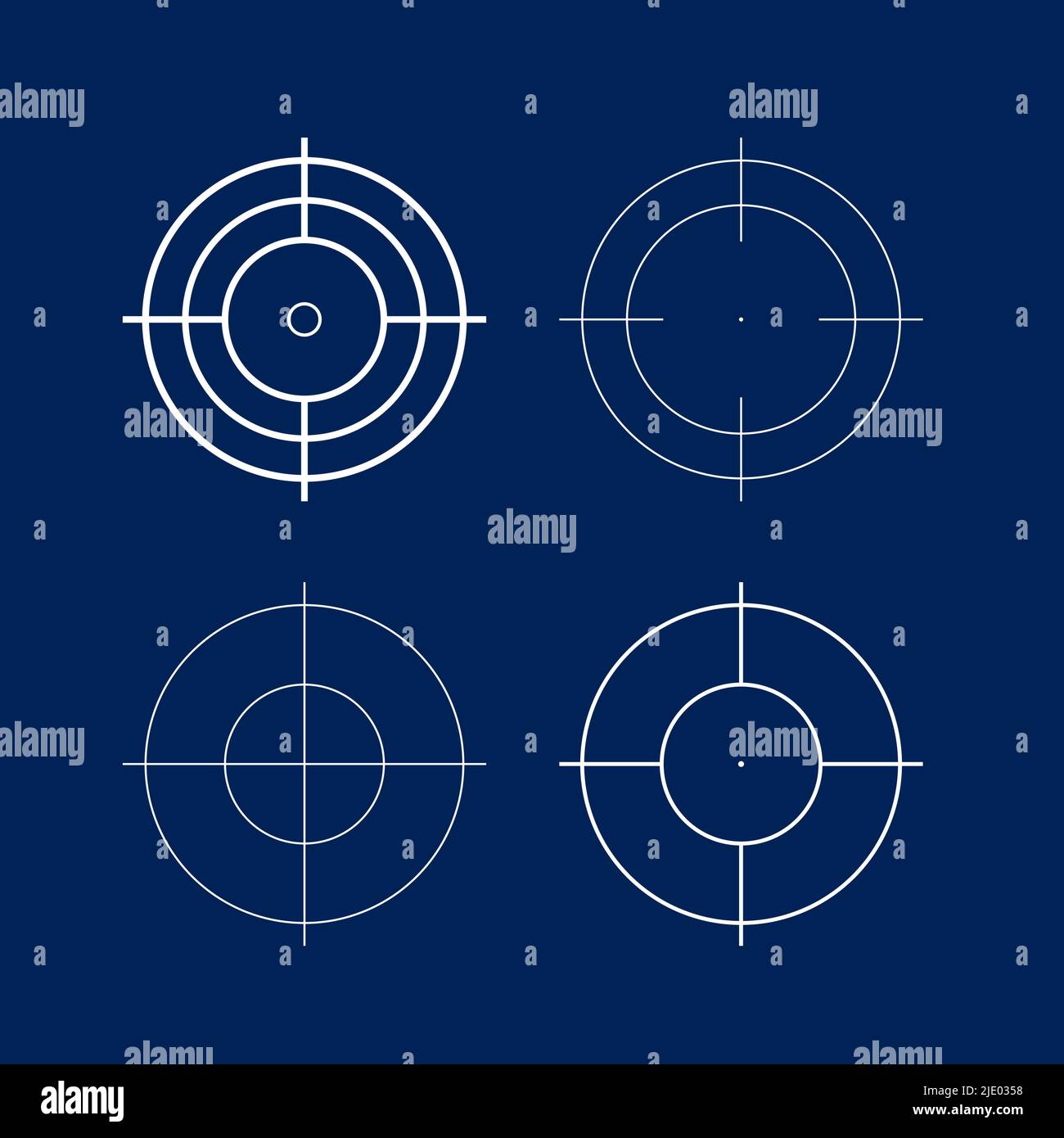 Crosshair target set. Isolated rifle scope crosshair symbol vector icon ...
