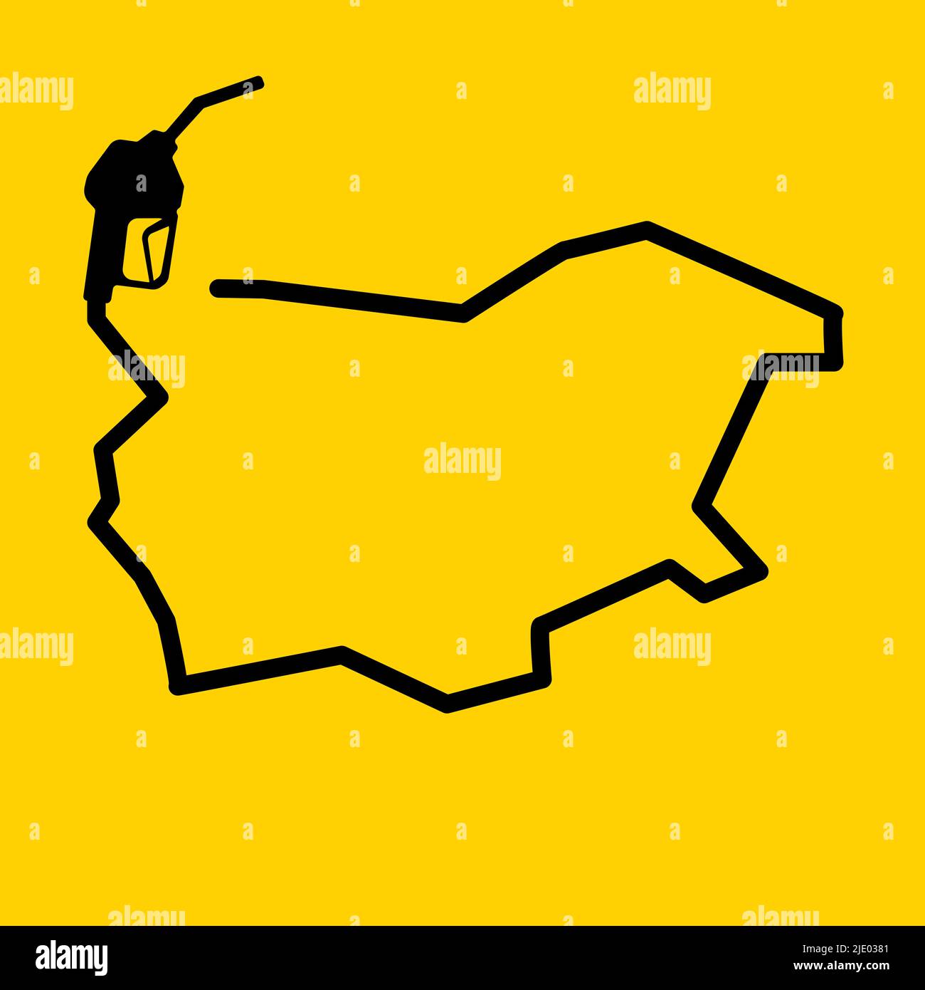 Outline map of bulgaria made from a petrol gas pump Stock Vector Image ...