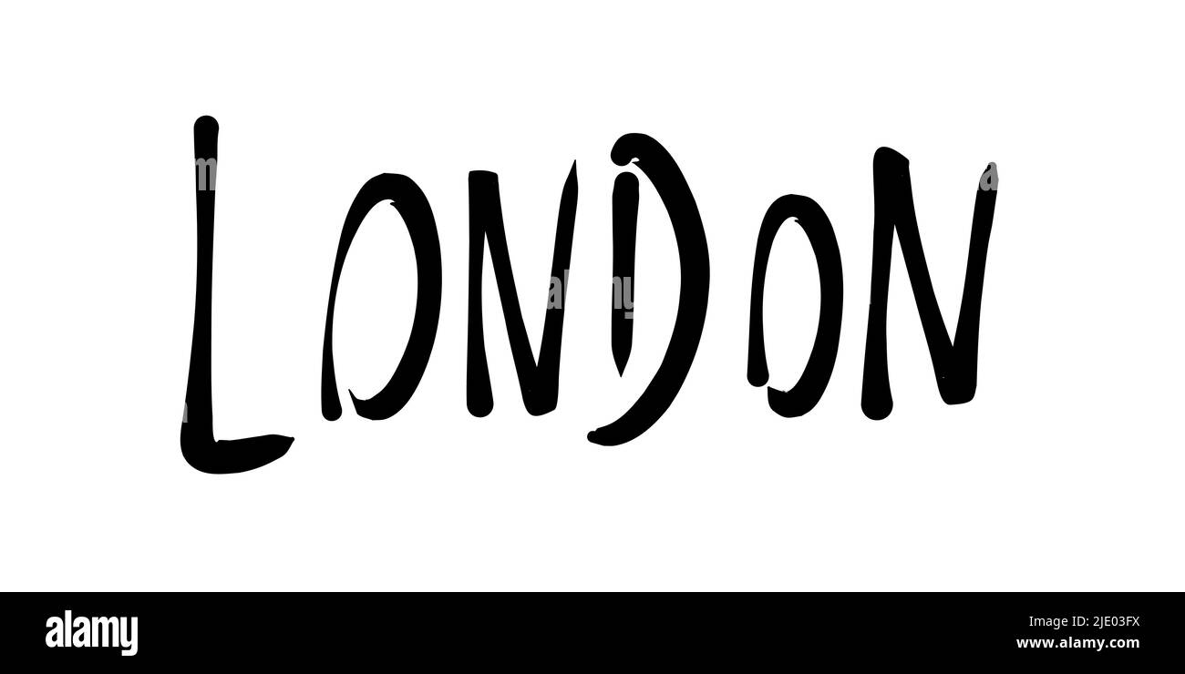 London city name handwriting. Handwritten word text sign Stock Vector ...