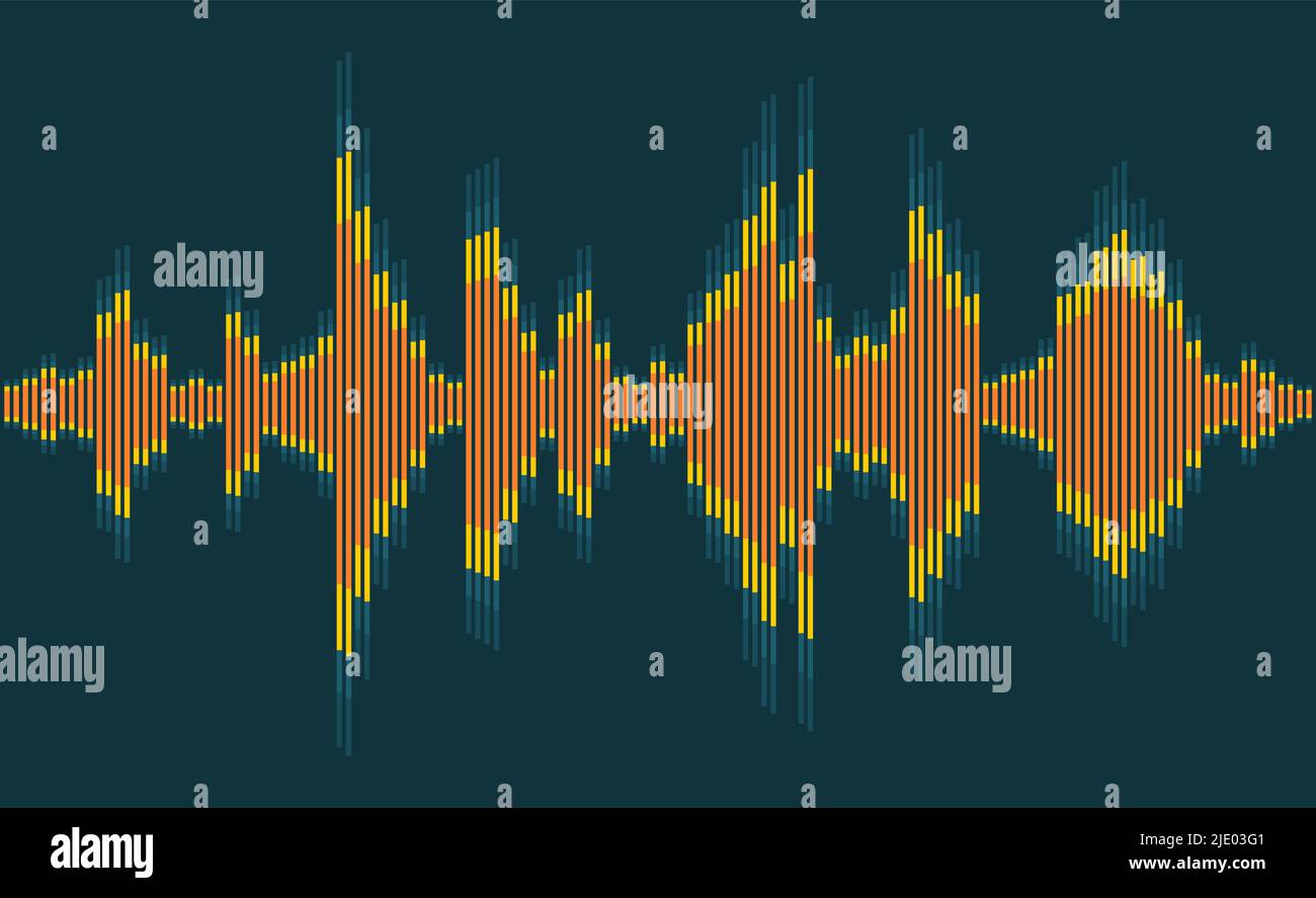 Simple voice sound display. Audio graph of waveform equalizer. Audio ...
