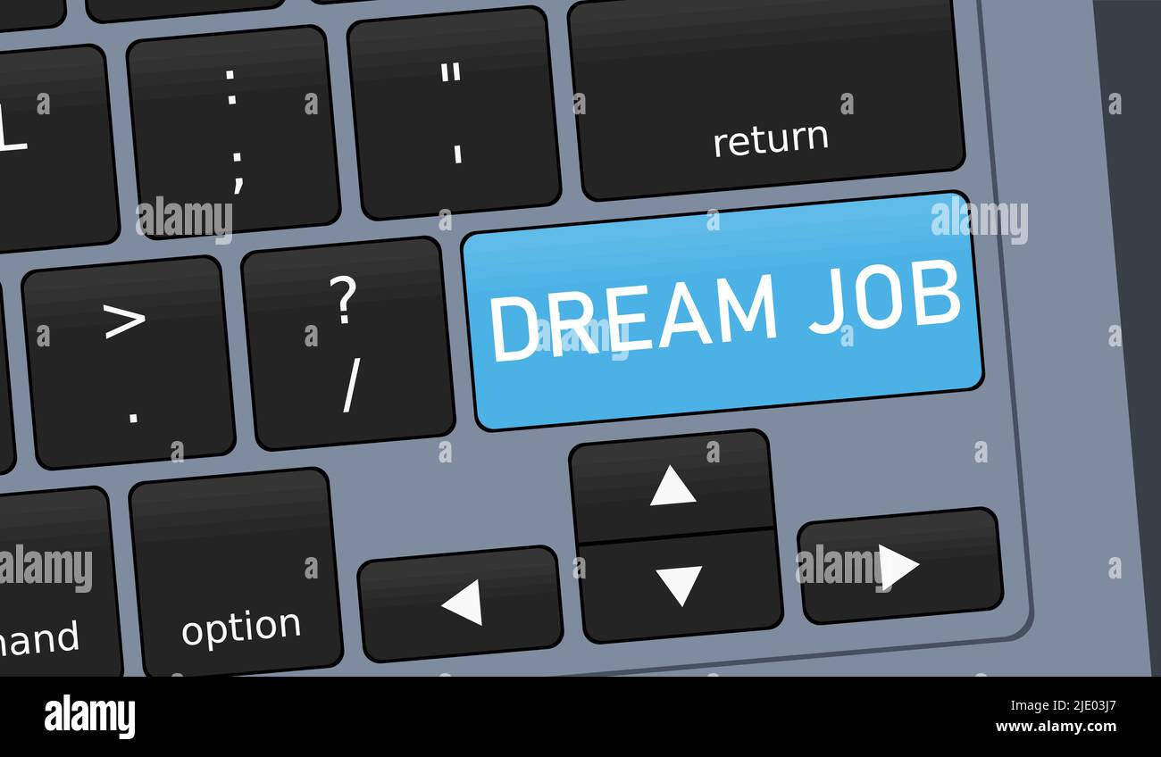 Dream job key on laptop keyboard. Concept vector illustration Stock Vector Image & Art - Alamy