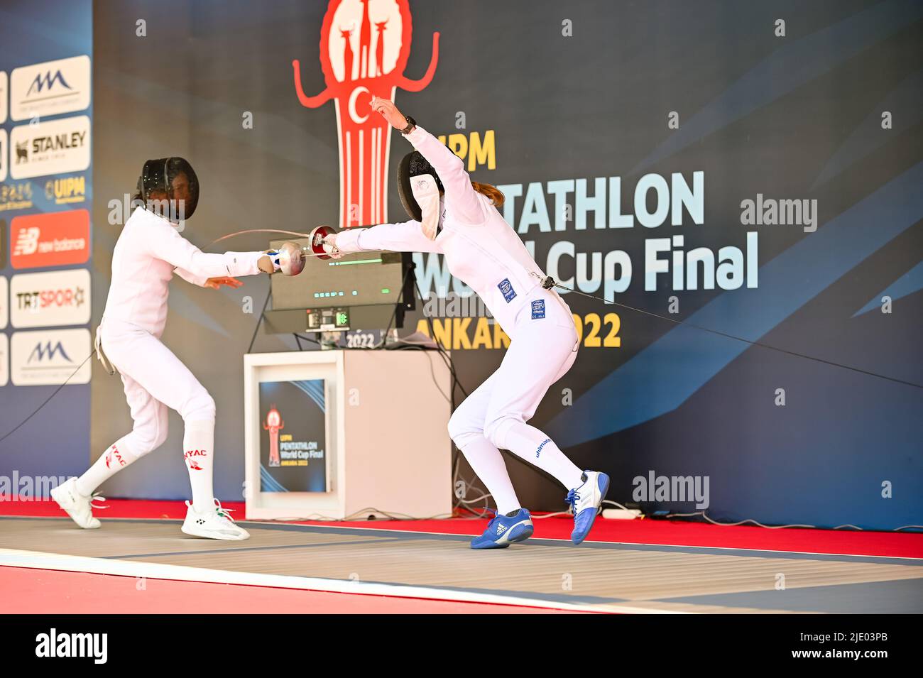 Czech modern pentathlete Karolina Krenkova competes during 2022 World ...