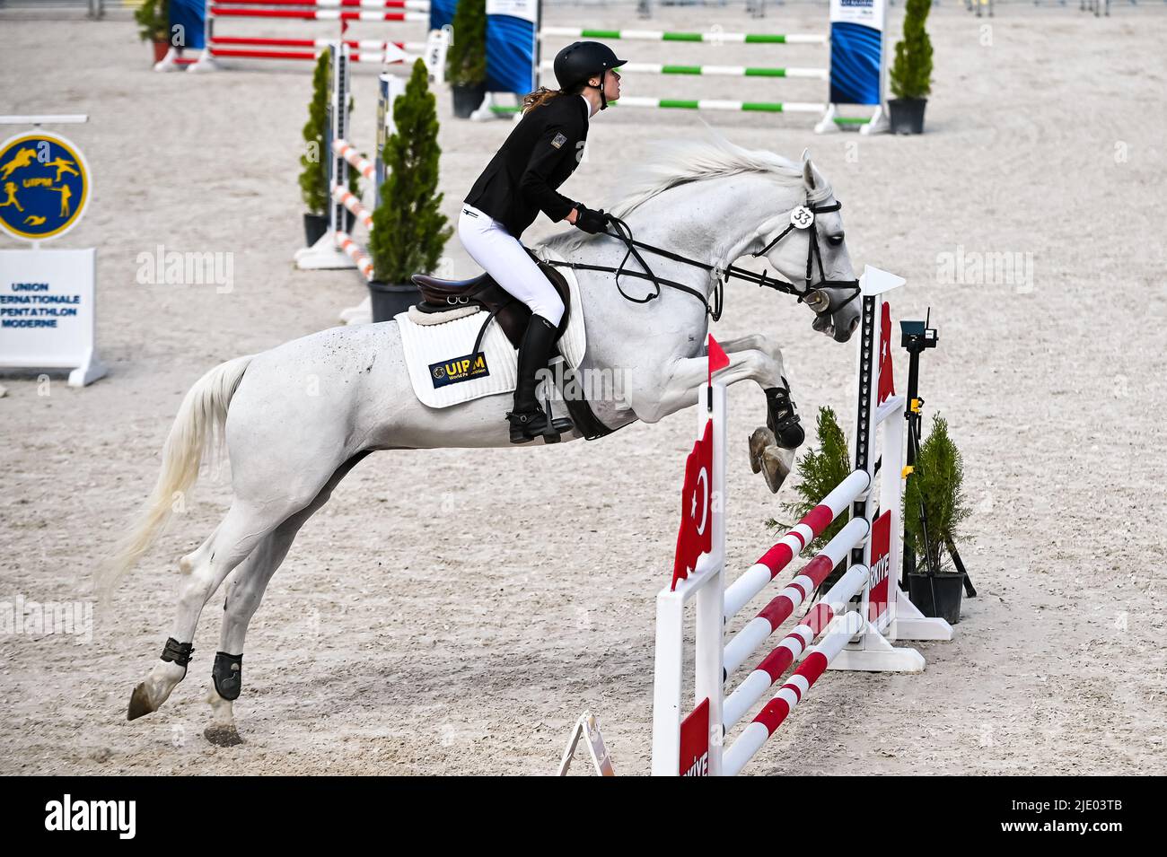 Czech modern pentathlete Karolina Krenkova competes during 2022 World ...
