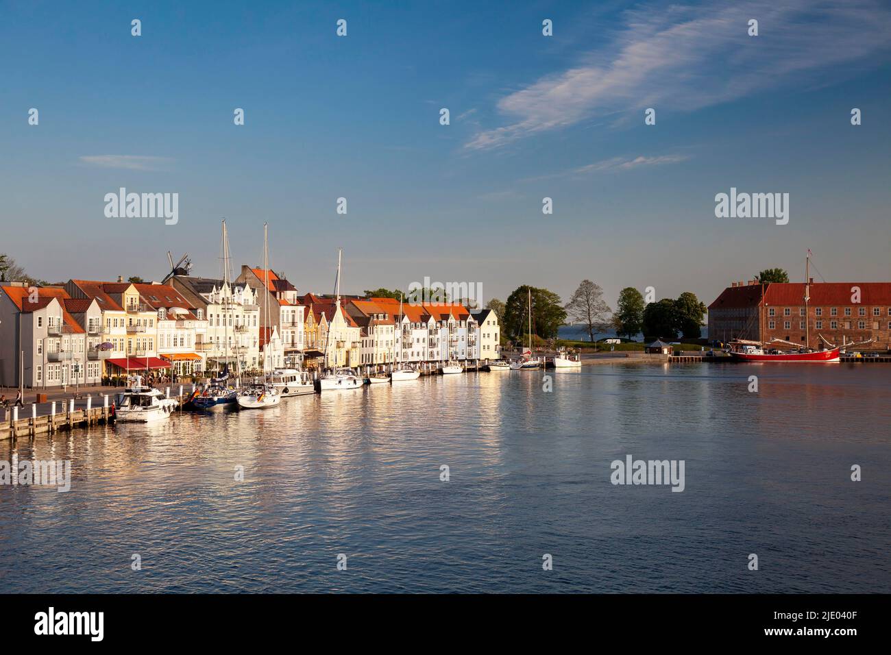 Waterfront at the port of Sonderborg, Sonderborg, Denmark Stock Photo ...