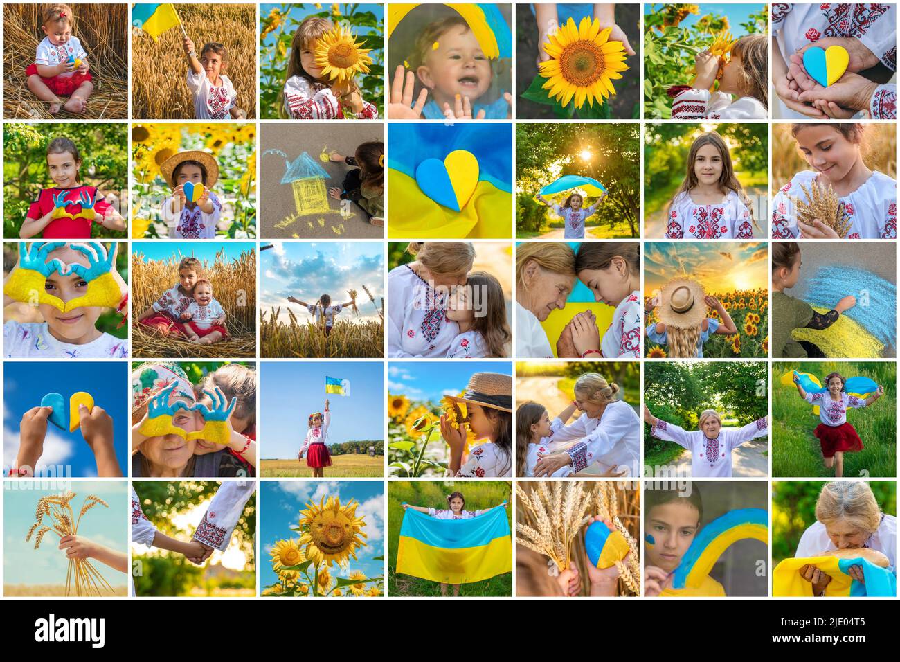 Collage of photos on the theme of Ukraine. Selective focus Stock Photo ...