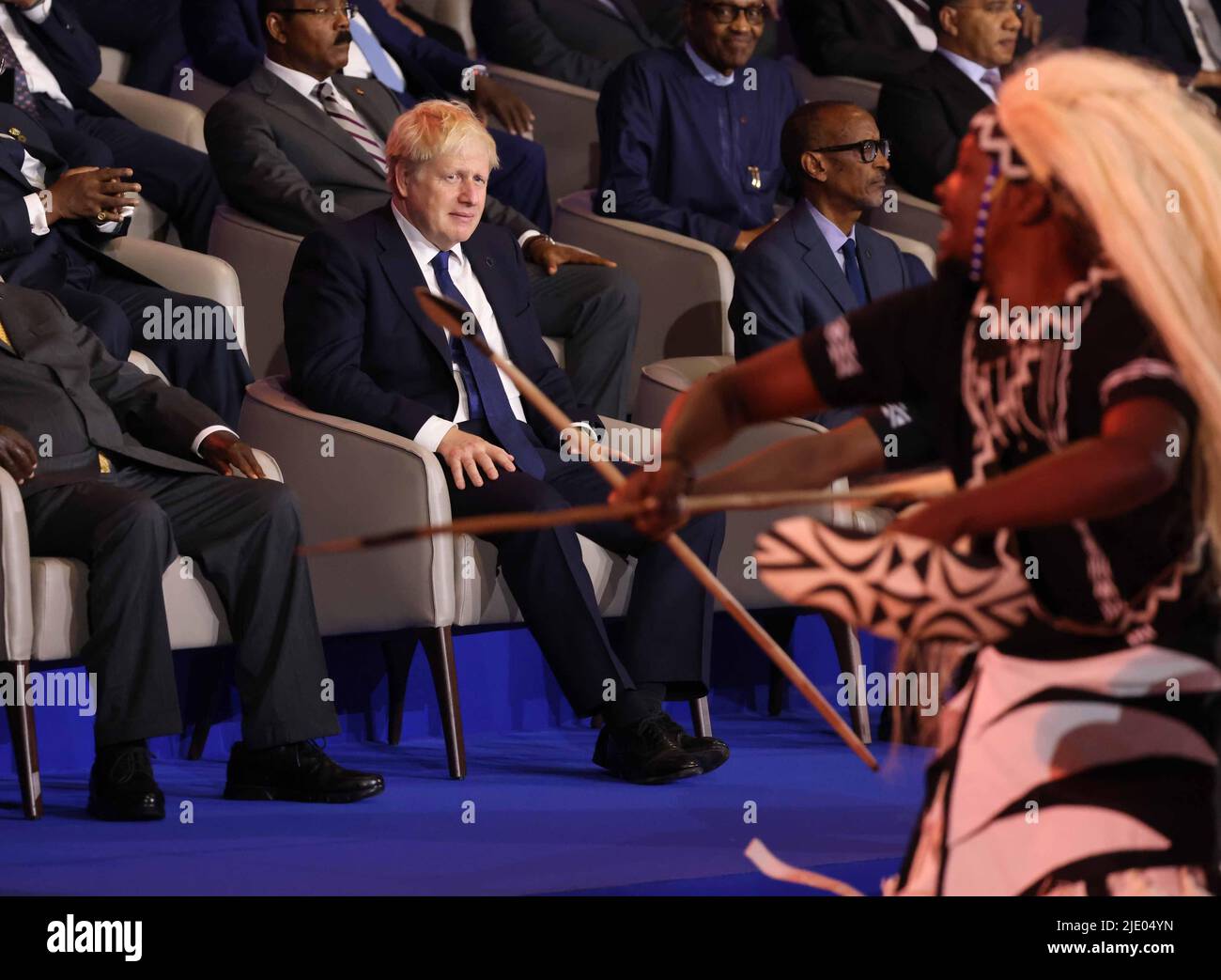 Prime Minister Boris Johnson attends the opening ceremony of the ...