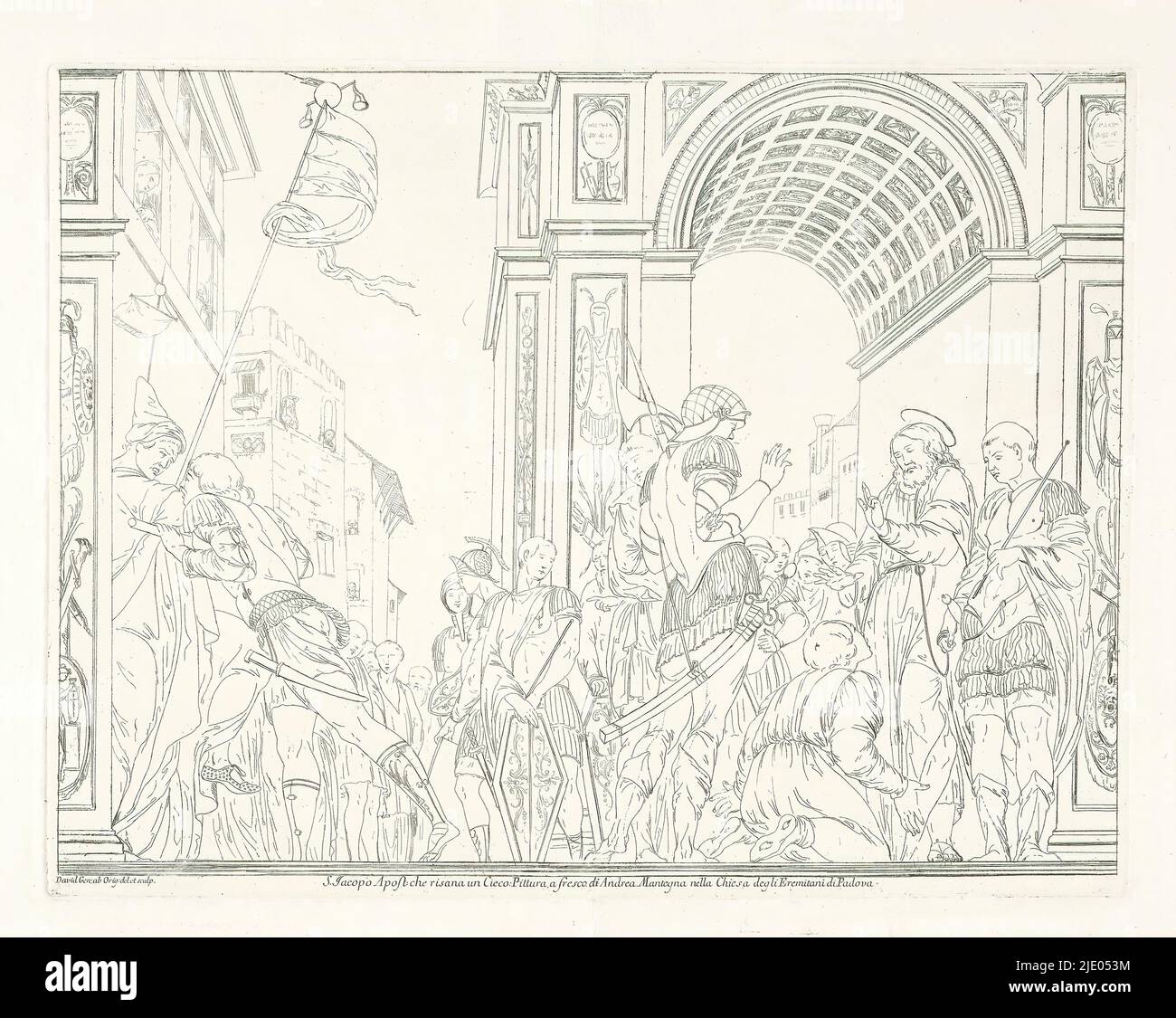 Saint James heals a blind man, Andrea Mantegna's frescoes in the Chiesa ...