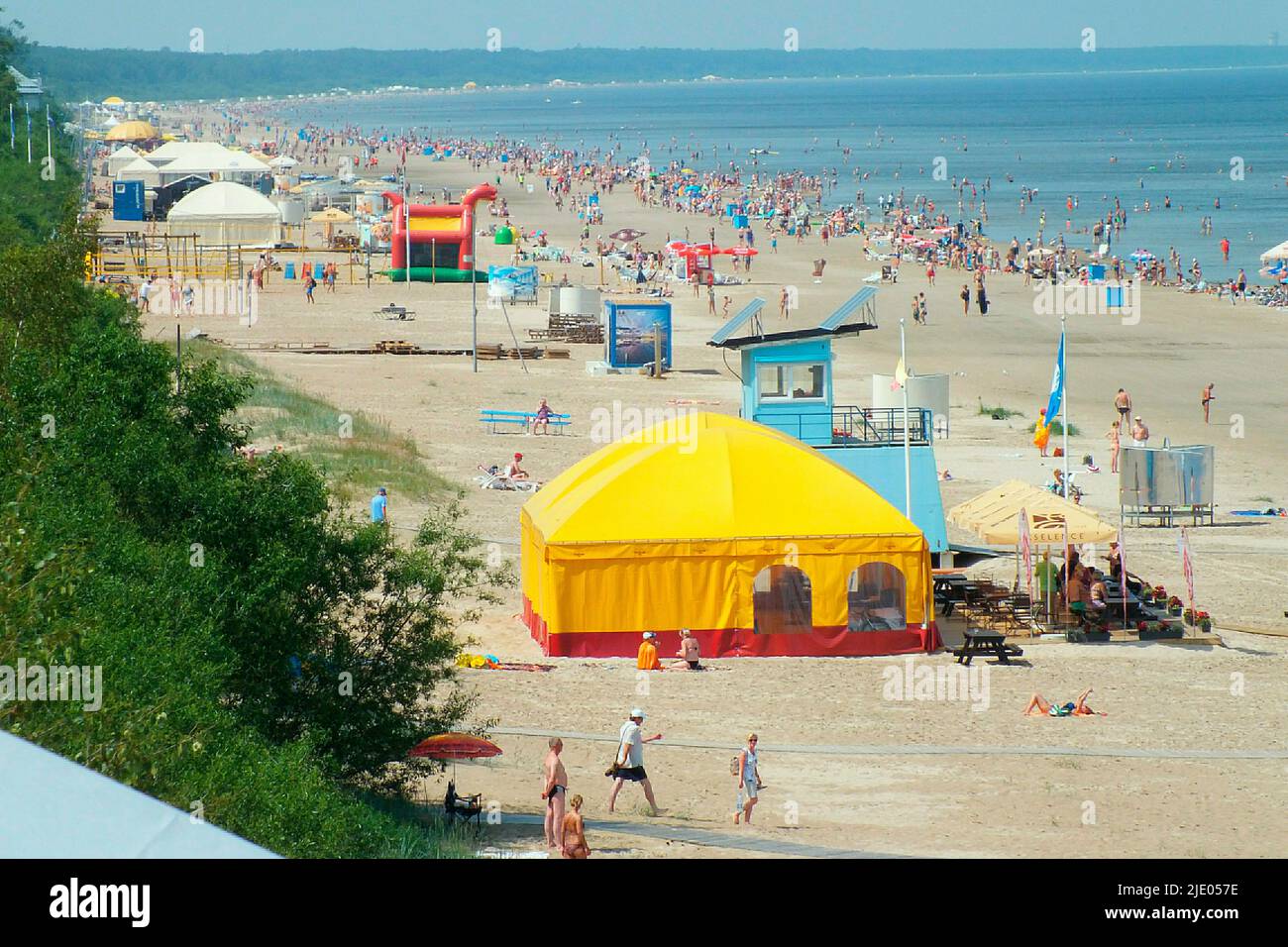 Riga seaside. Beach in the resort town of Jurmala on the shores of the ...