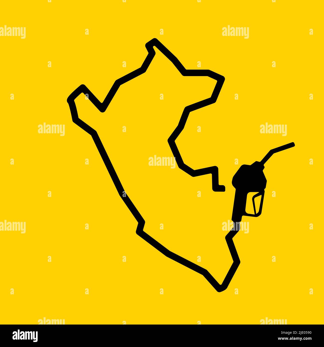 Outline map of peru made from a petrol gas pump Stock Vector Image ...