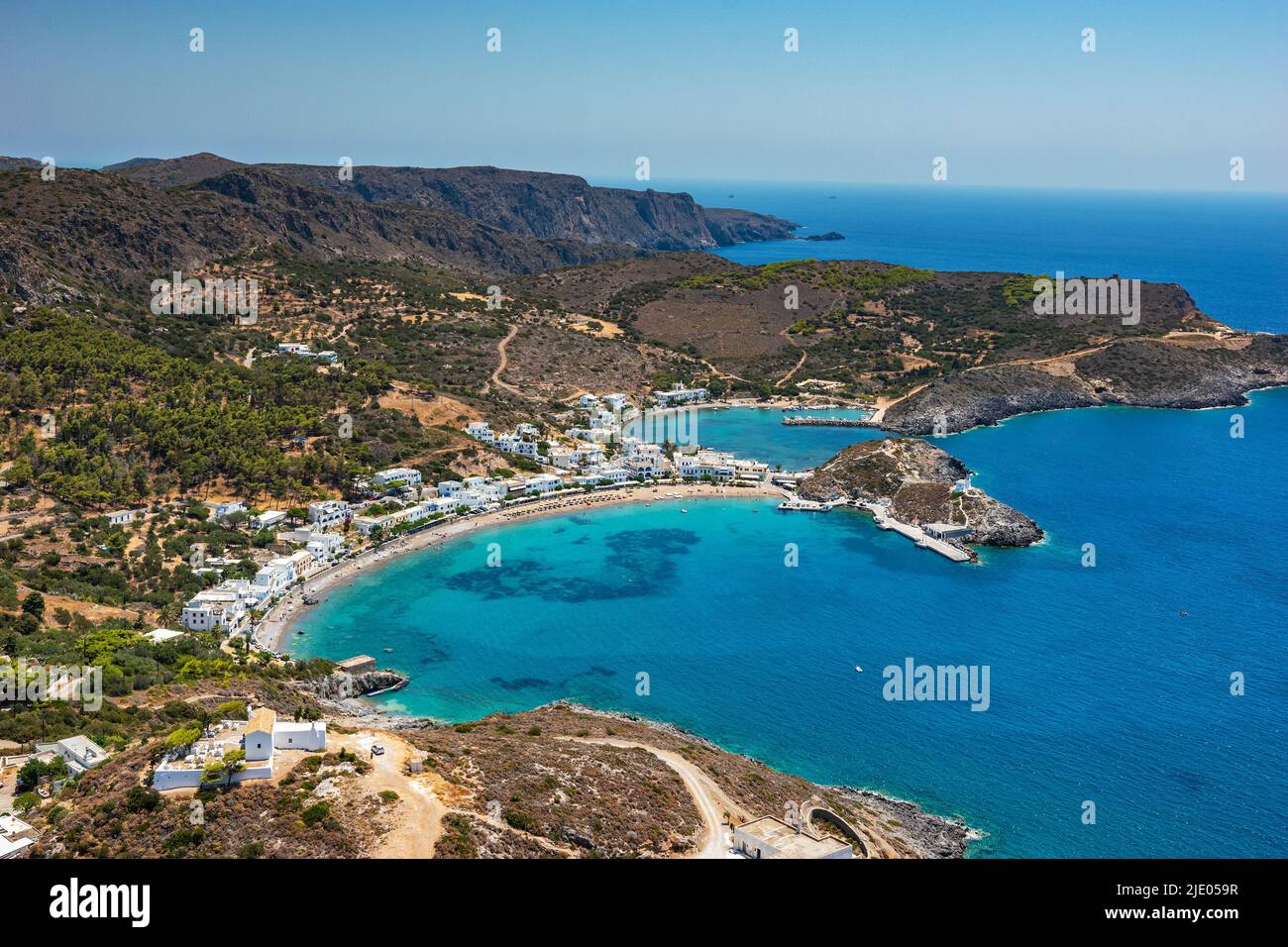 Beautiful Summer view over Kapsali beach in Kythera island, Greece ...
