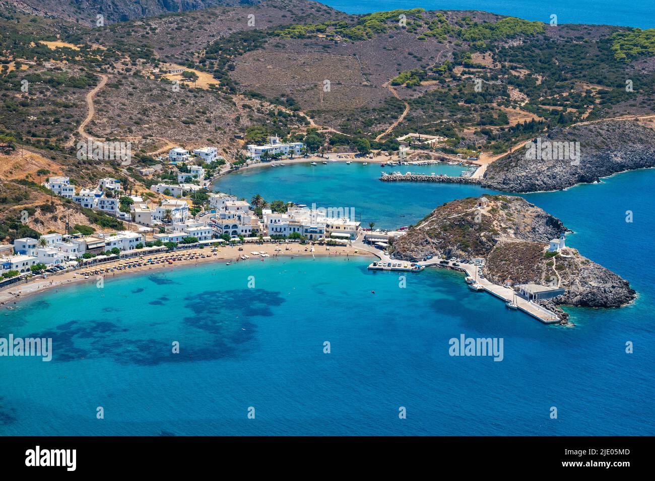 Beautiful Summer view over Kapsali beach in Kythera island, Greece ...