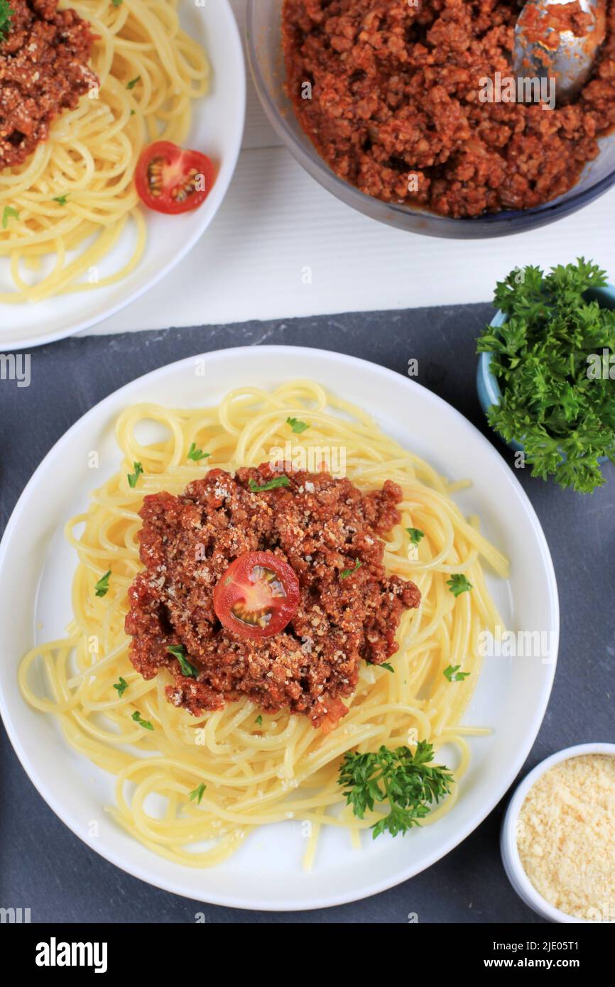 Top view chicken spaghetti hi-res stock photography and images - Alamy