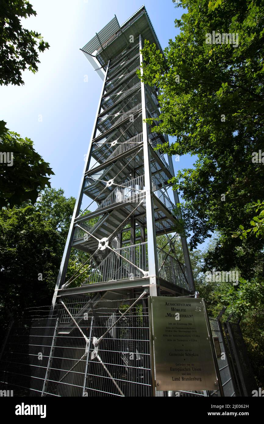 Meuro observation tower, Hoerlitz, Meurostolln, Schipkau, Brandenburg ...