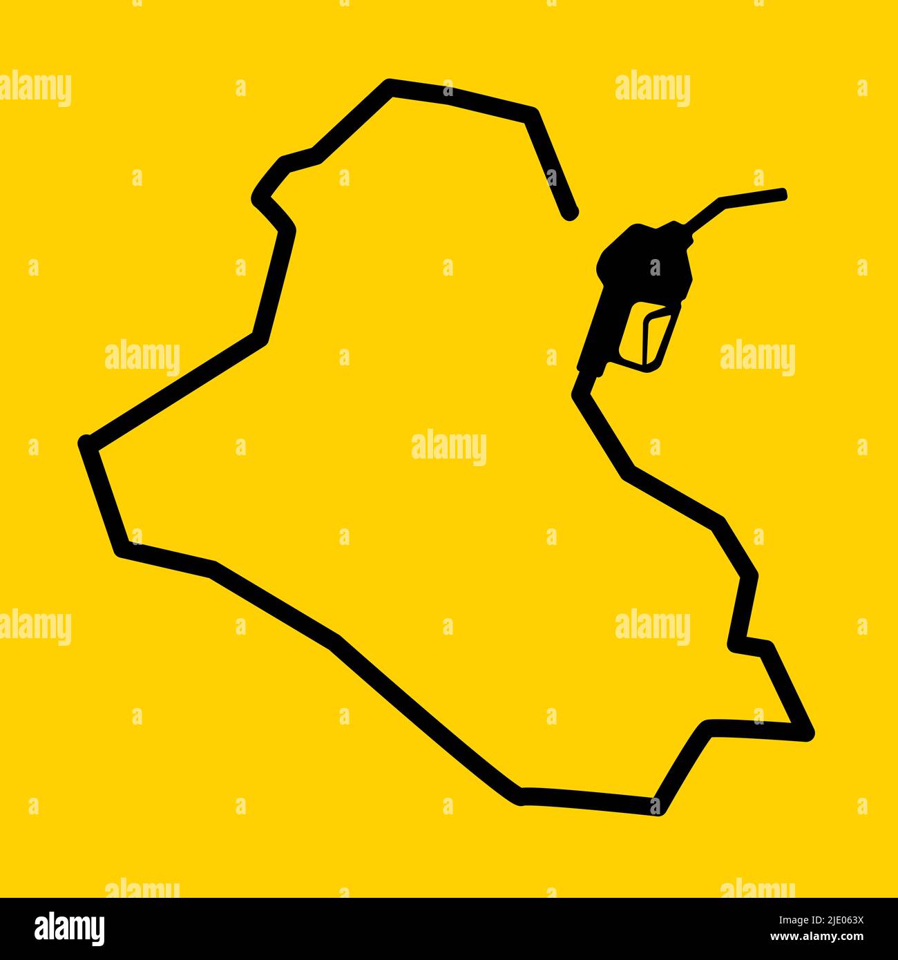 Outline map of iraq made from a petrol gas pump Stock Vector Image ...
