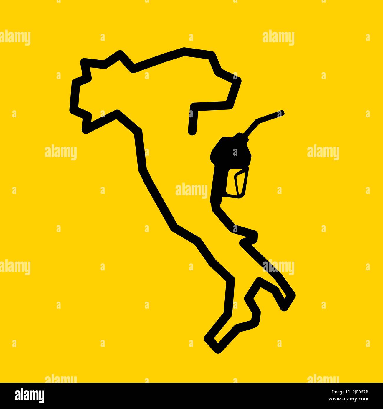 Outline map of italy made from a petrol gas pump Stock Vector Image ...