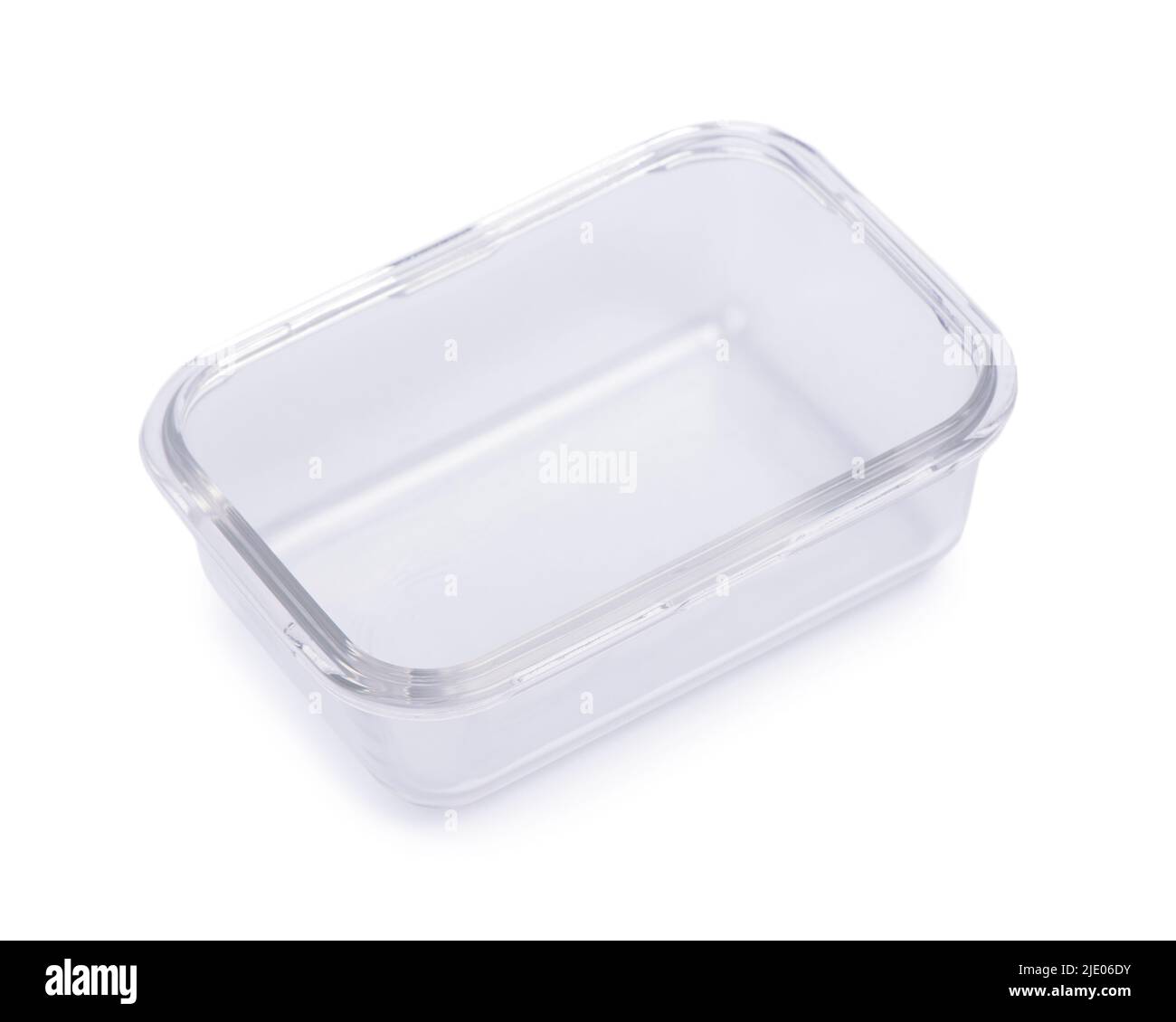 Empty rectangular glass container isolated on white background Stock ...