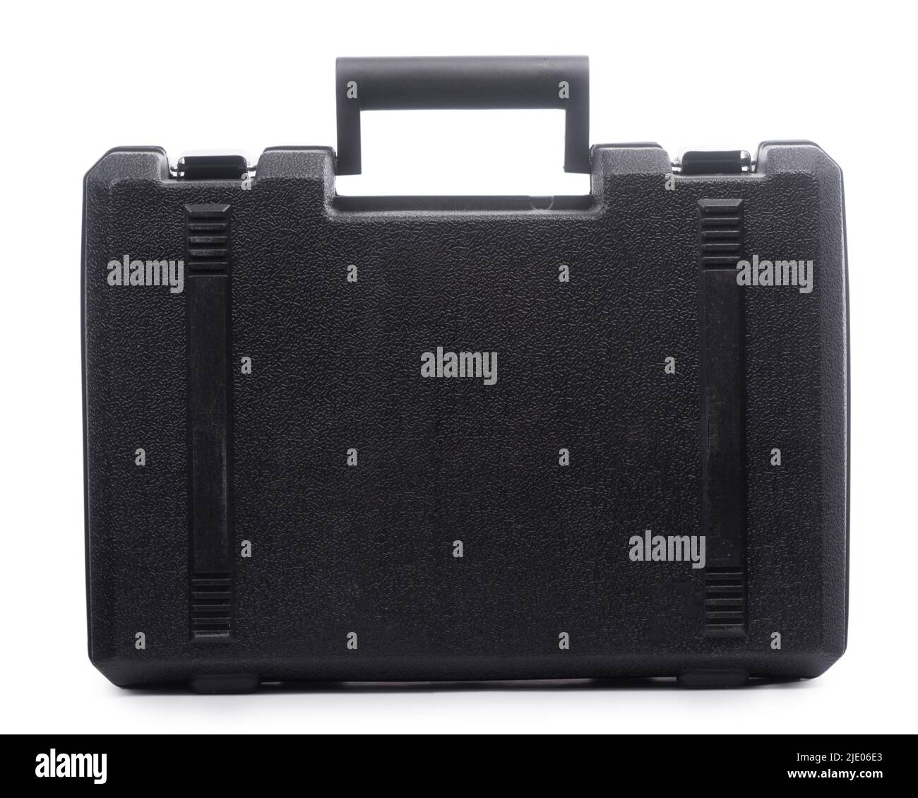 Closed black plastic case, tool box isolated on white background Stock ...
