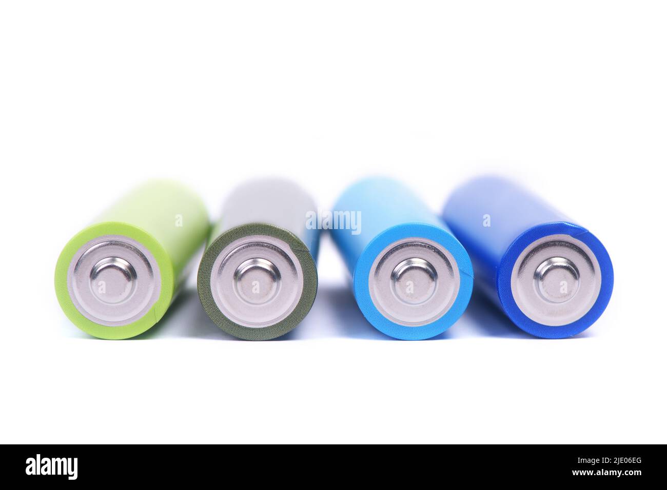 Group of colorful batteries isolated on white background Stock Photo ...