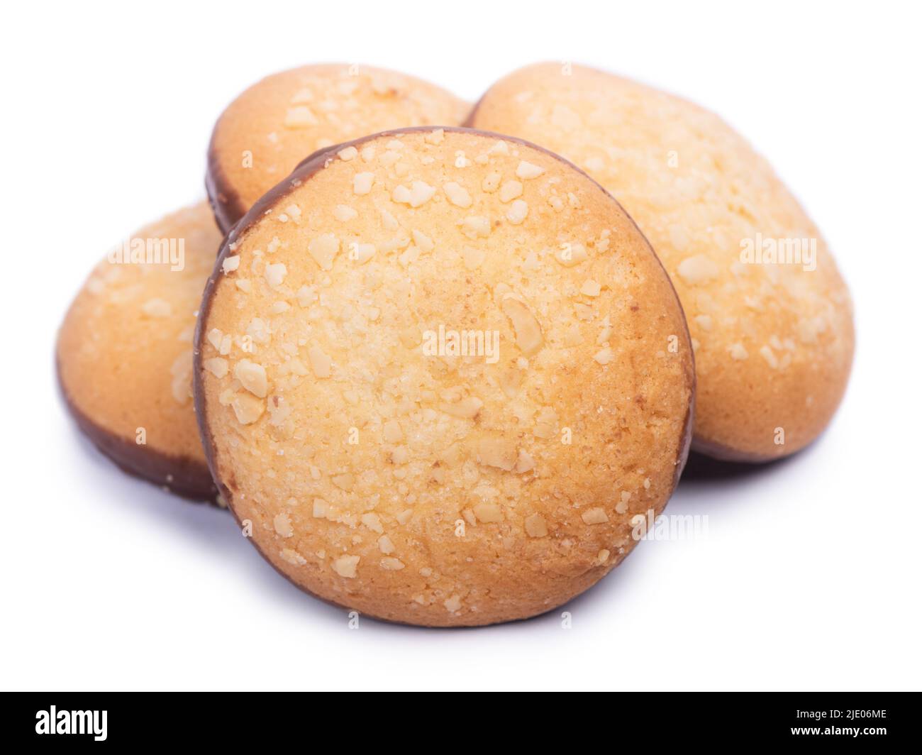 Handful of chip cookies isolated over white background Stock Photo - Alamy