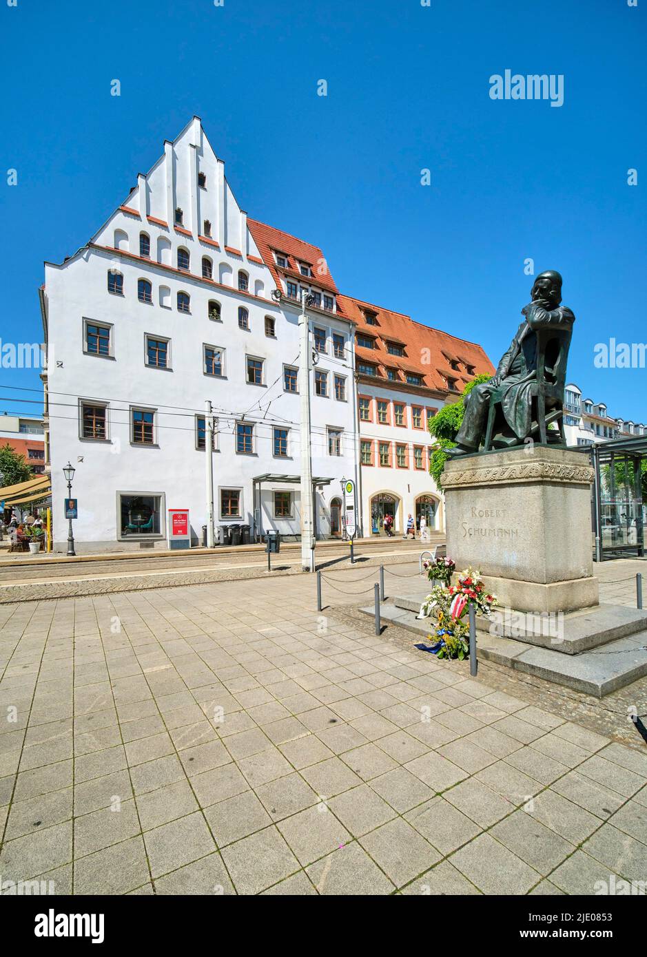 Robert Schumann Monument, Main Market Square, Zwickau, Saxony, Germany ...