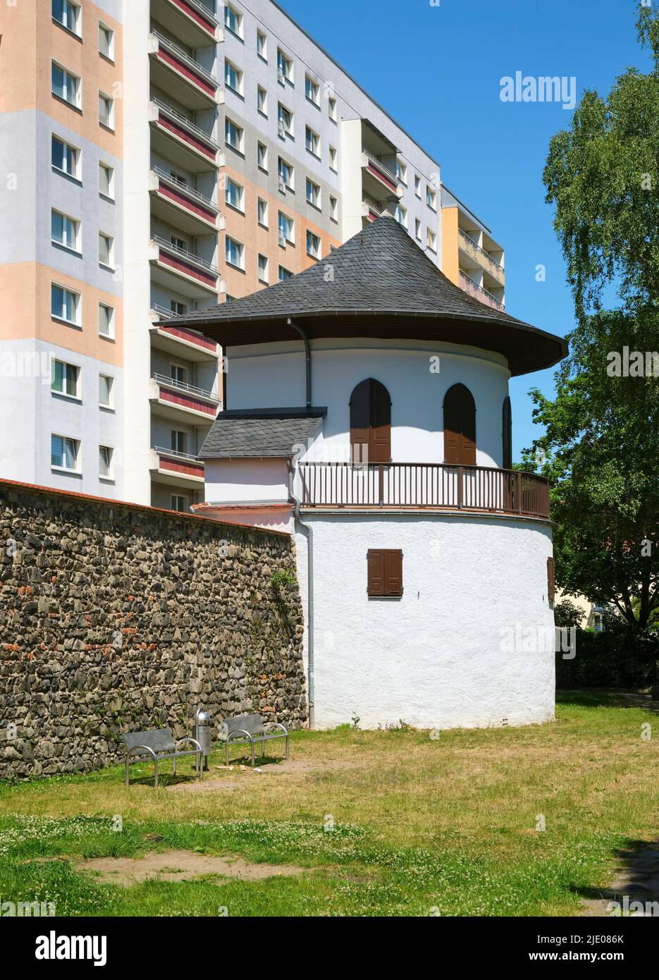 Powder Tower with City Wall and Prefabricated Buildings, Zwickau ...