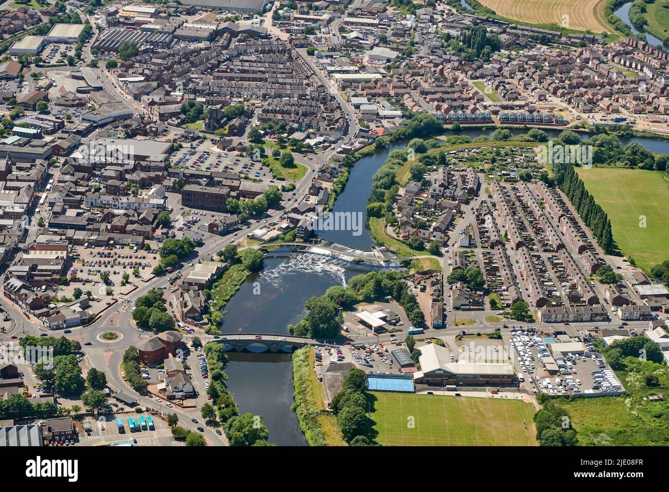 An aerial view of castleford, West Yorkshire, northern England, UK ...