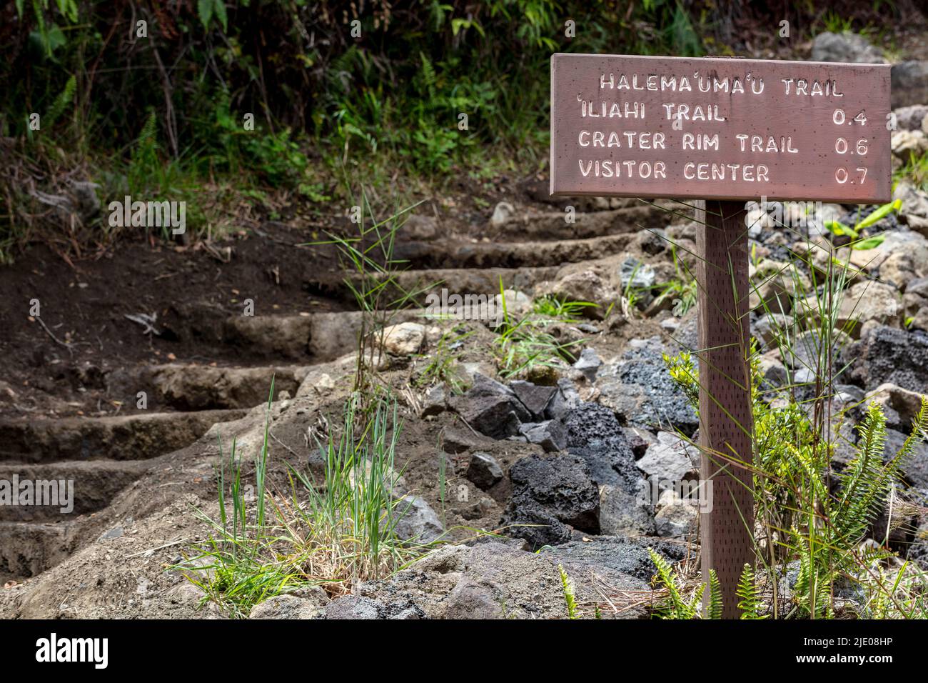 The Halemaumau Trail Into the Volcano, down to the caldera, Kilauea ...