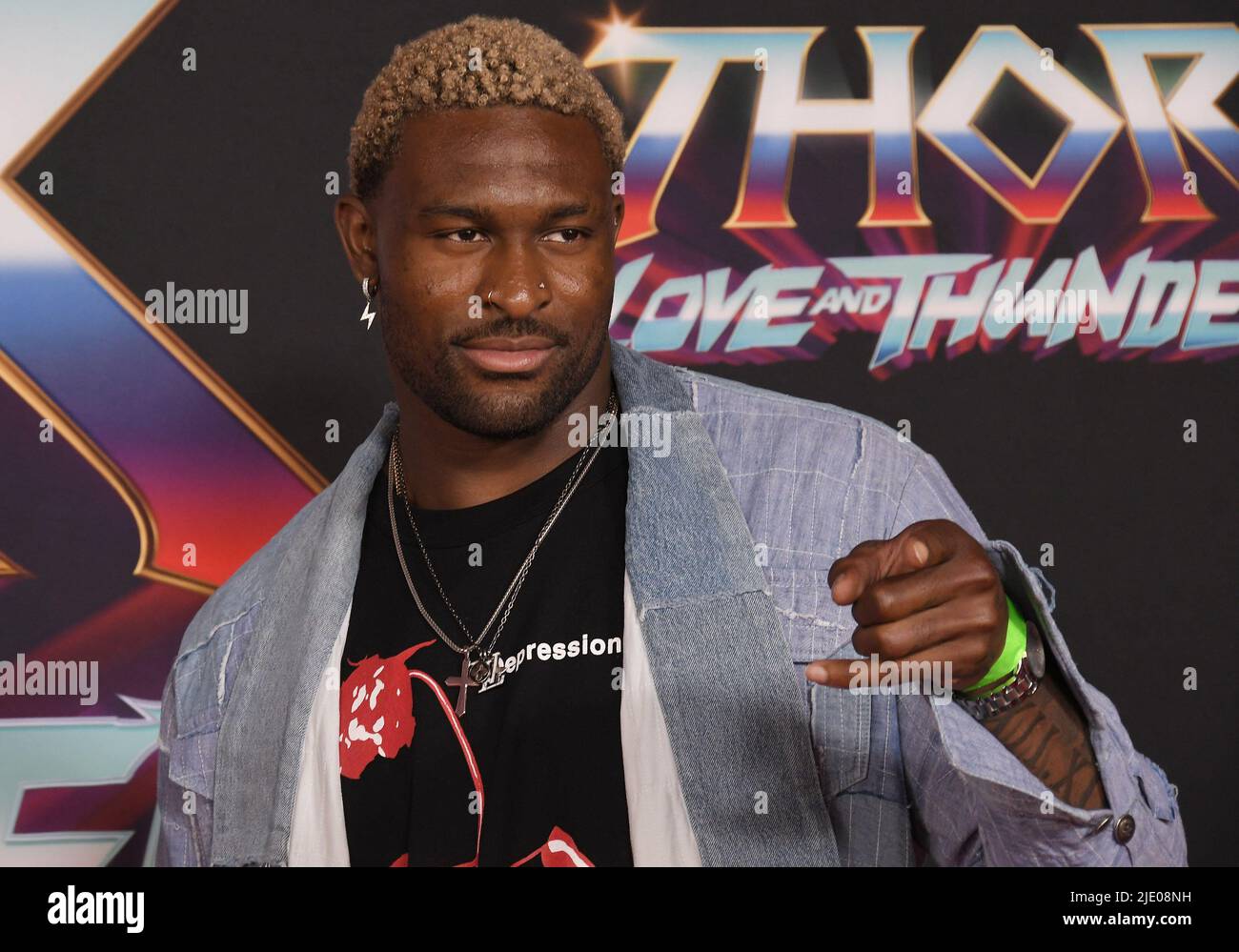 Los Angeles, USA. 23rd June, 2022. DK Metcalf arrives at Marvel Studios ...