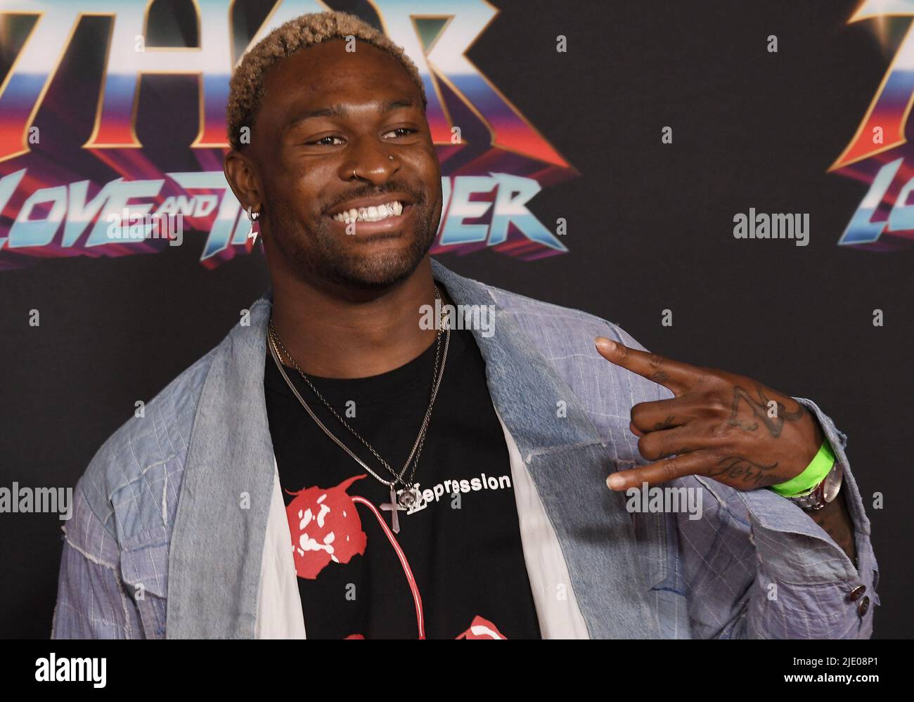 Los Angeles, USA. 23rd June, 2022. DK Metcalf arrives at Marvel Studios ...