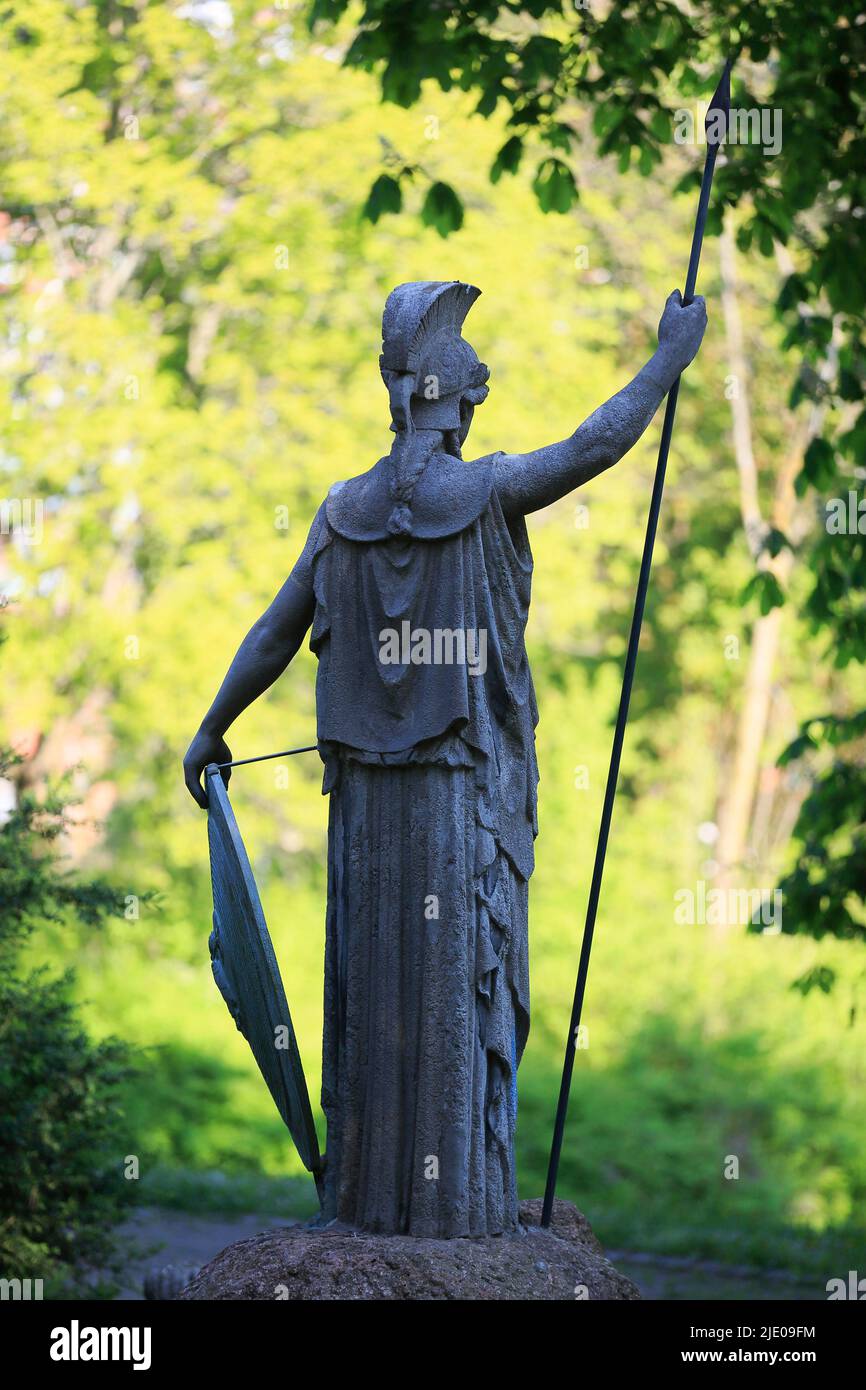 Neoclassical Athena Fountain by Karl Donndorf on the Karlshoehe in the ...