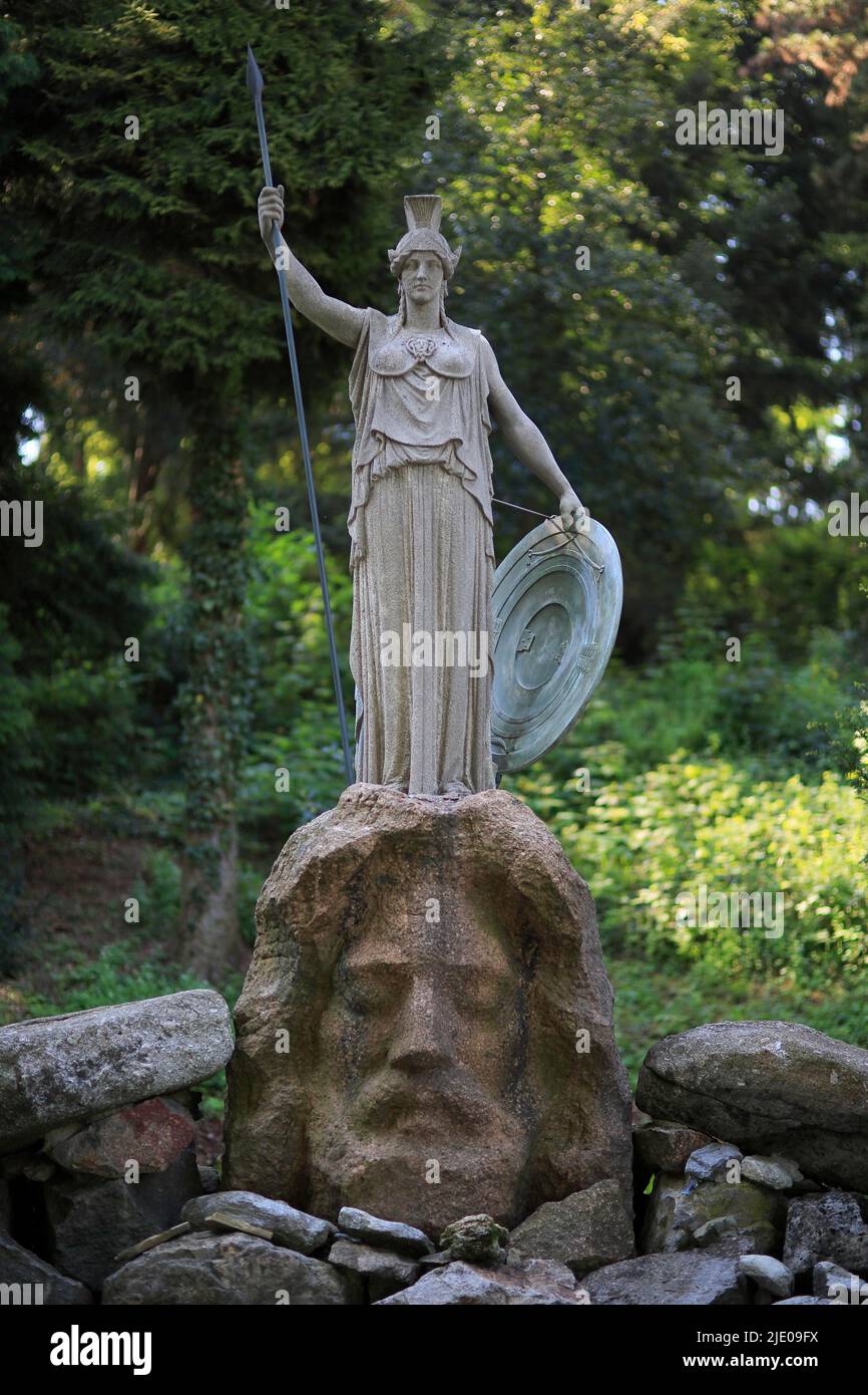 Neoclassical Athena Fountain by Karl Donndorf on the Karlshoehe in the ...