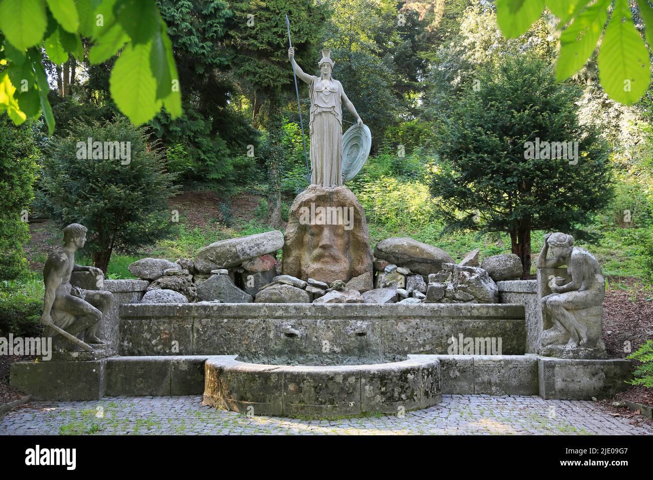 Neoclassical Athena Fountain by Karl Donndorf on the Karlshoehe in the ...