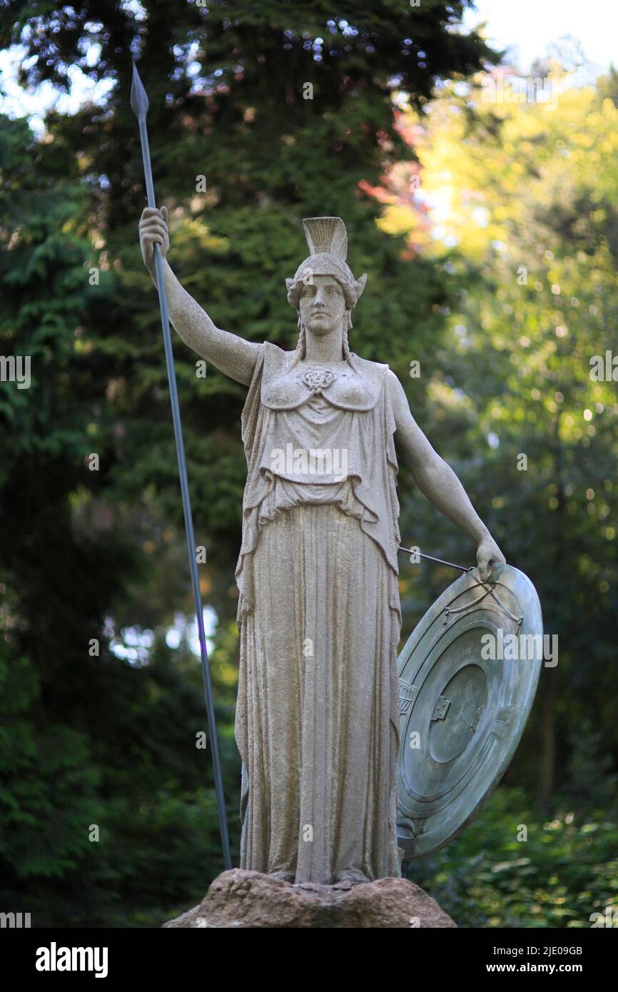 Neoclassical Athena Fountain by Karl Donndorf on the Karlshoehe in the ...
