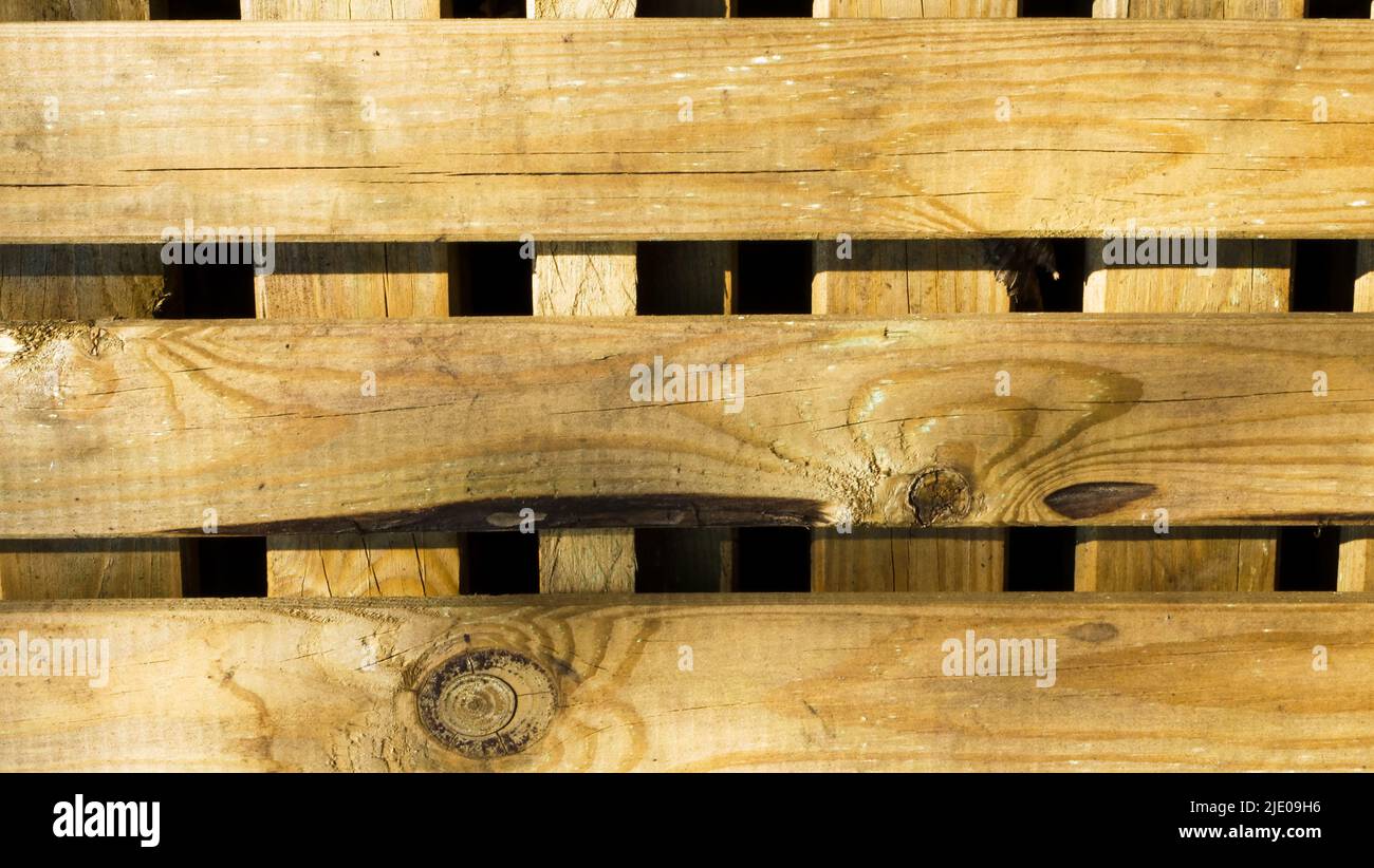 Creative wooden pallet, yellow wood with moss, outside wood plank ...