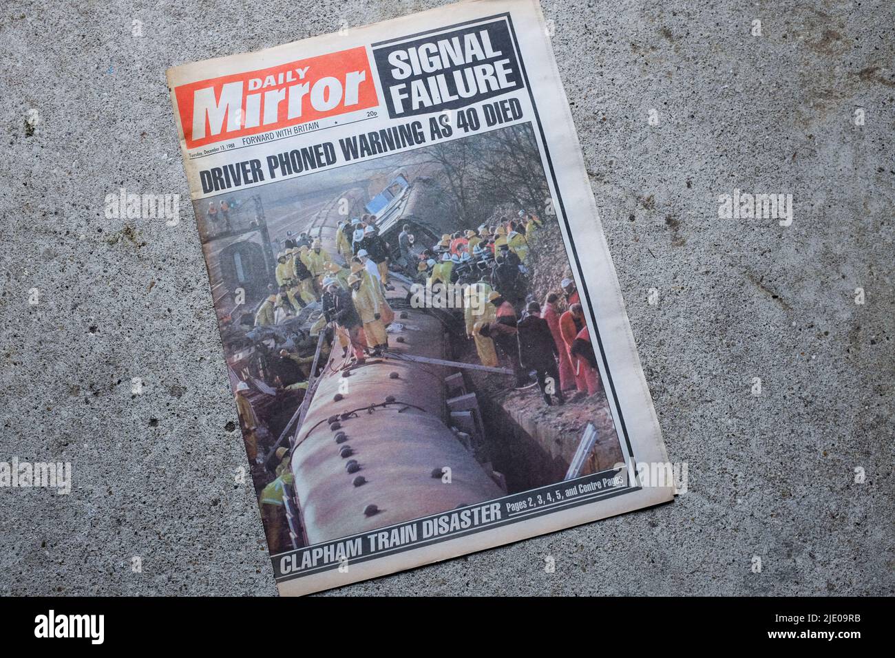 The Daily Mirror reports on the Clapham Junction rail crash, which ...