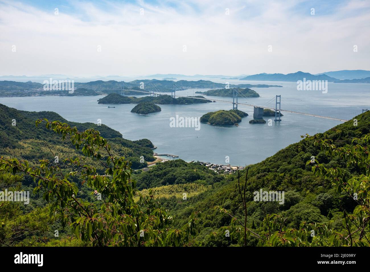 A view of Japan's Kurushima Kaikyō Bridge, which connects the island of ...