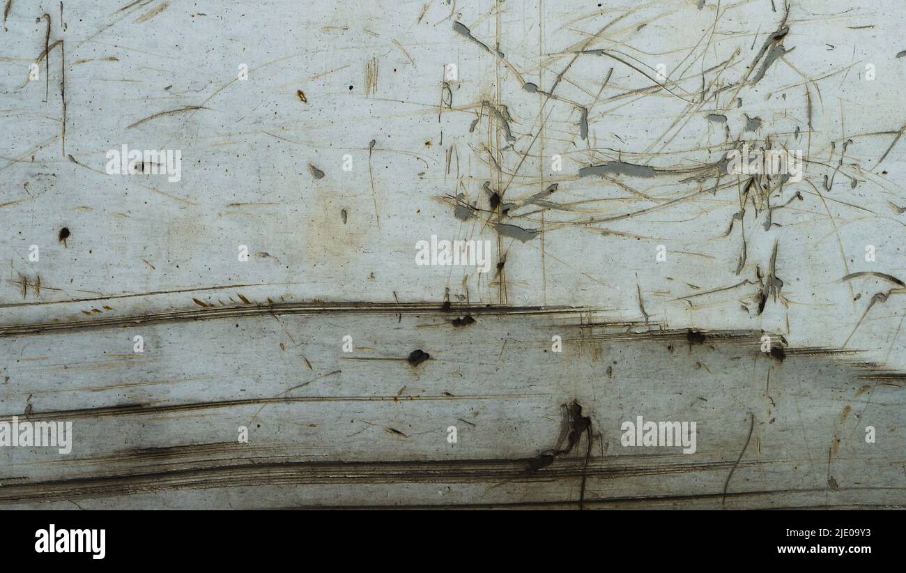 Aesthetic grunge scratches white metal, rusty metal background, dirty ...