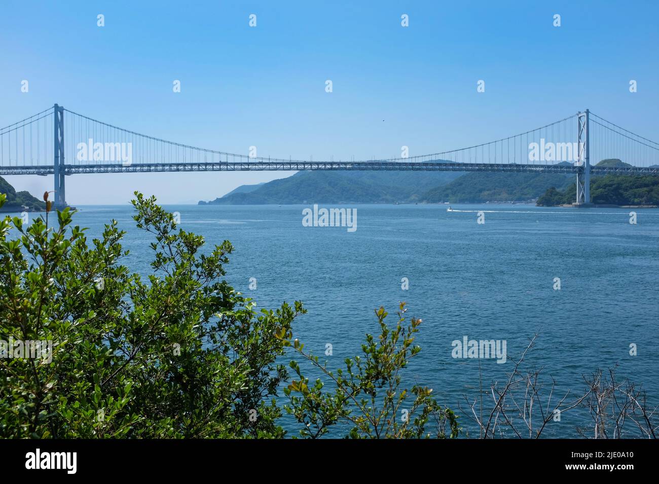Innoshima Bridge between Mukai Island (Mukaishima) and Inno Island ...
