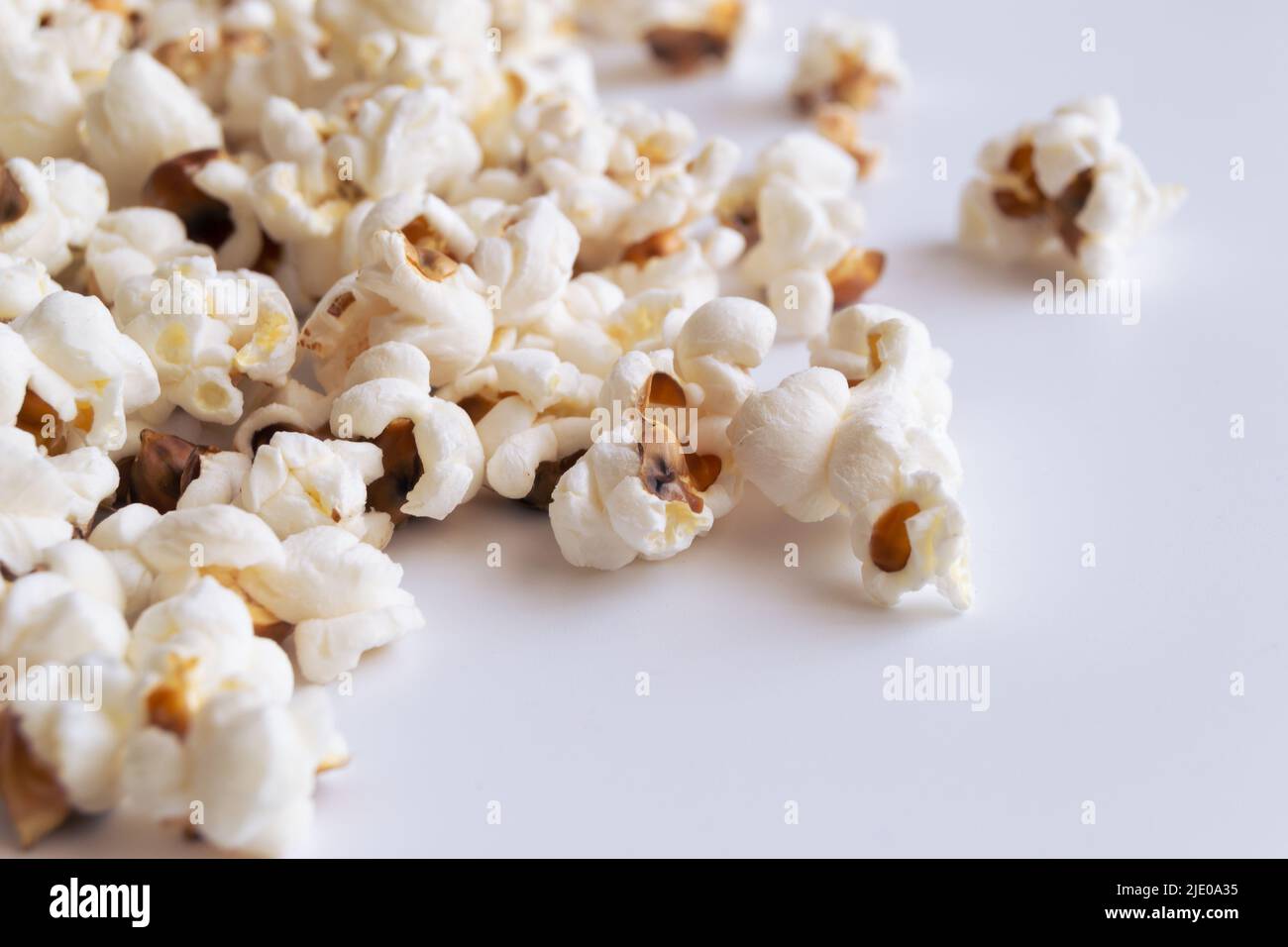 Fresh popcorn with copy space on white background Stock Photo - Alamy