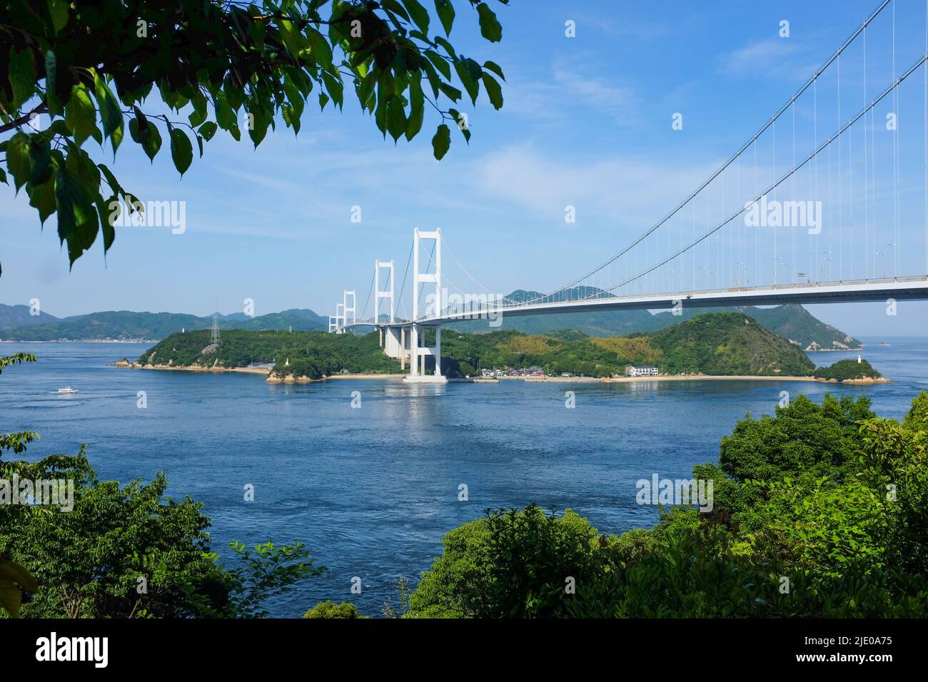 A view of Japan's Kurushima Kaikyō Bridge, which connects the island of ...