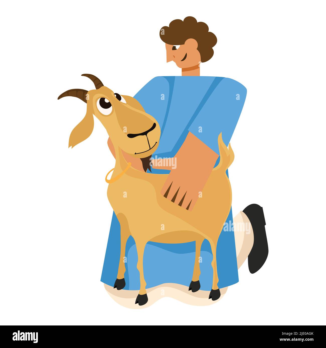 Man holding goat Stock Vector Images - Alamy