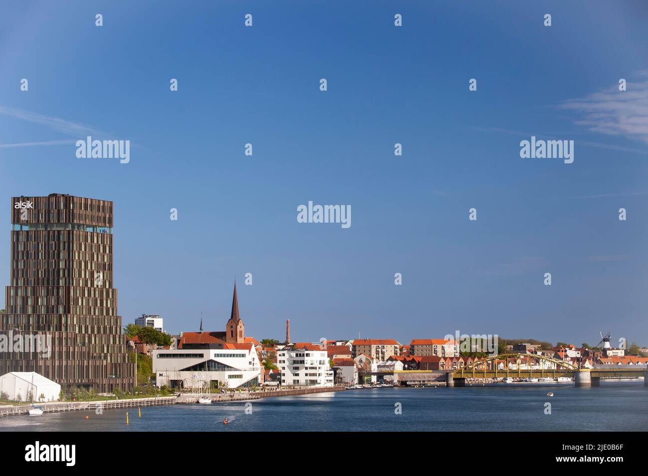 Waterfront at the port of Sonderborg with Alsik Hotel, Sonderborg ...