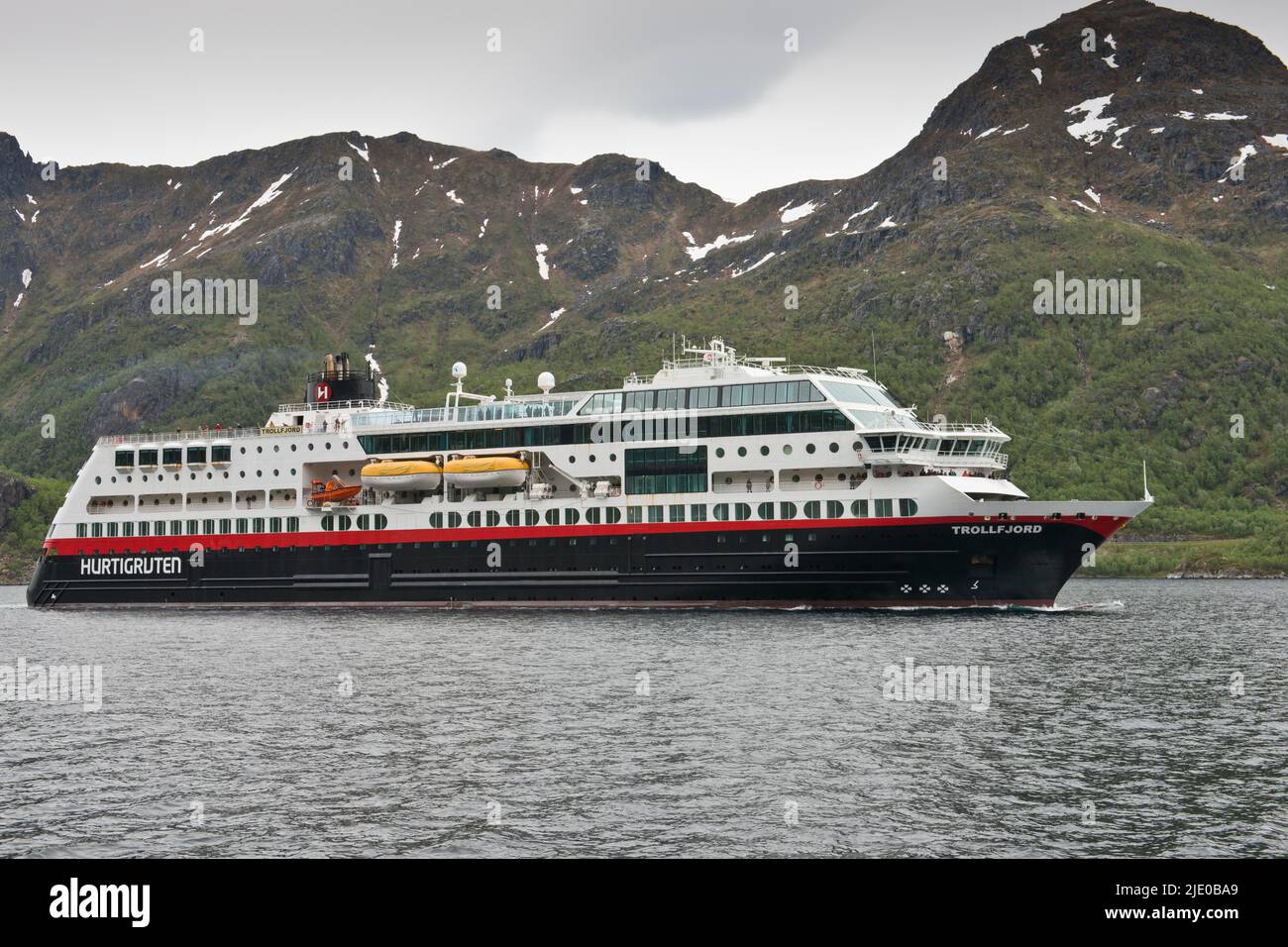 Hurtigruten ship in the Trollfjord, Lofoten, Norway Stock Photo - Alamy