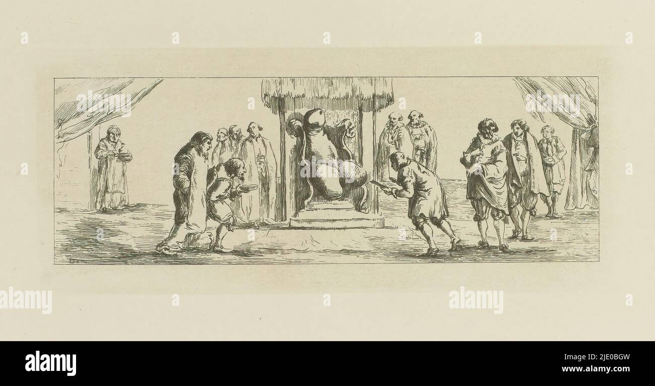 Crowned King Phallus surrounded by physicians, L'Oeuvre Priapique ...