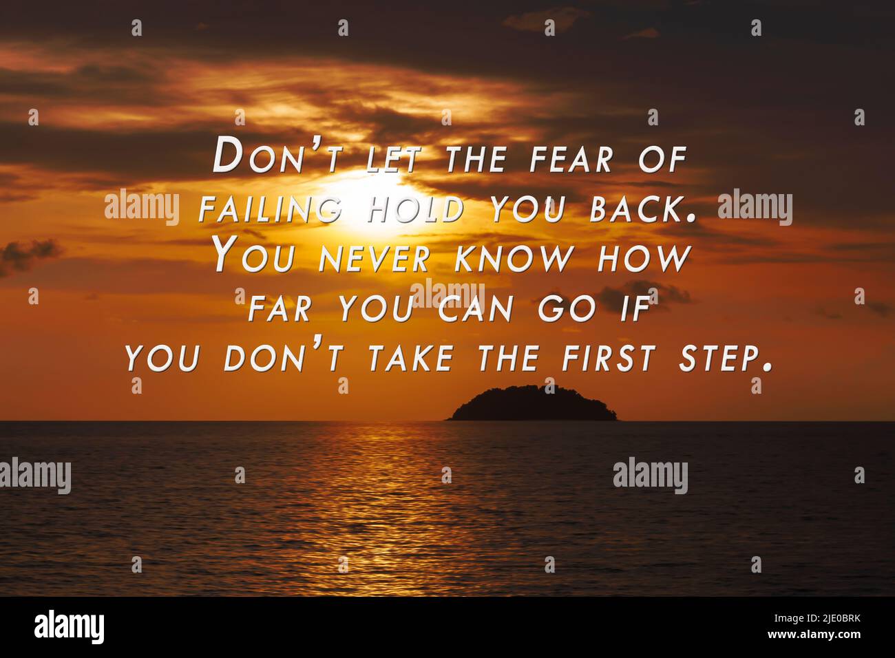 Motivational and inspirational quote on sunset beach - Don't let the ...