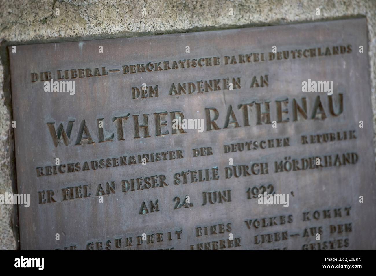 Berlin, Germany. 24th June, 2022. The memorial stone lie to the ...