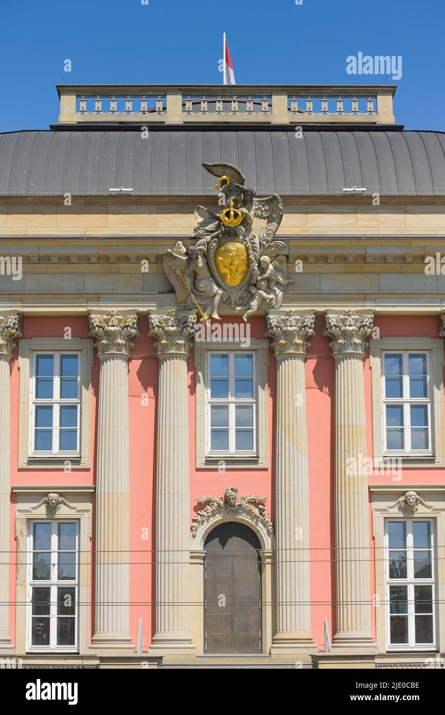 Coat of arms cartouche, roof, New Parliament, Old Market, Potsdam ...
